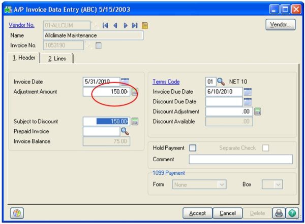 Adjust An Accounts Payable Posted Invoice In Sage 100 Dwd Technology