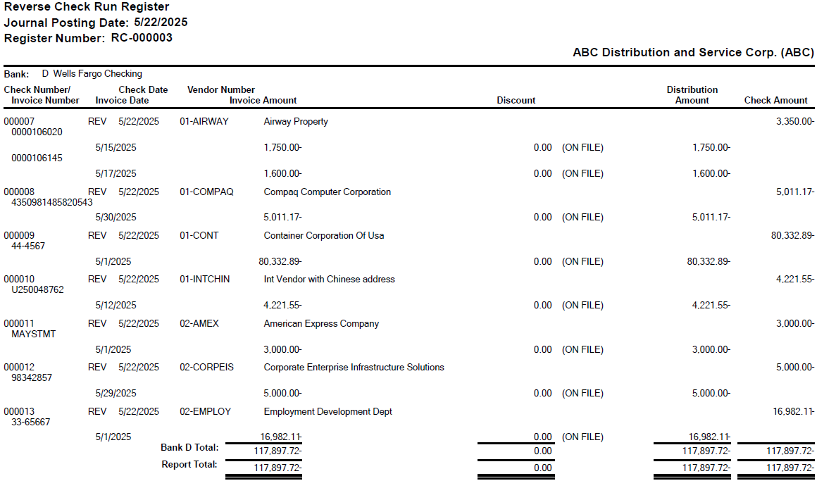 Reversing An Entire Accounts Payable Check Run In Sage 100 | DWD ...